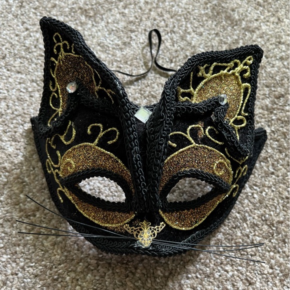 Spirit | Accessories | Spirit Halloween Black Gold Glitter Kitty Cat ...